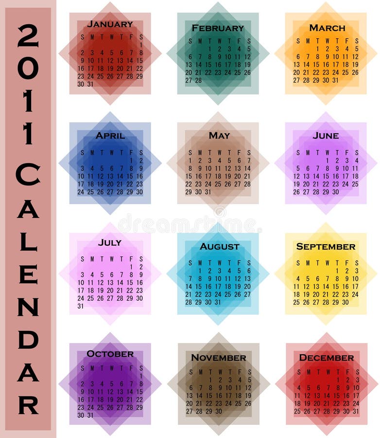 Abstract 2011 Calendar stock vector. Illustration of september - 15820776