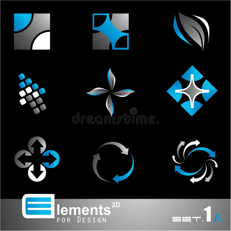 Abstract 2D Elements - Set 1a Stock Vector - Illustration of identity ...