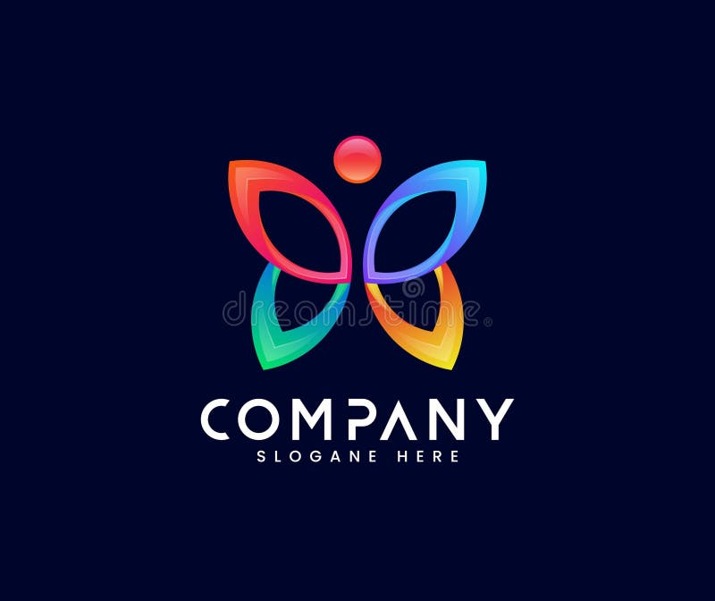 Abstract 3d Awesome Gradient Modern Colourful Butterfly Logo Design ...