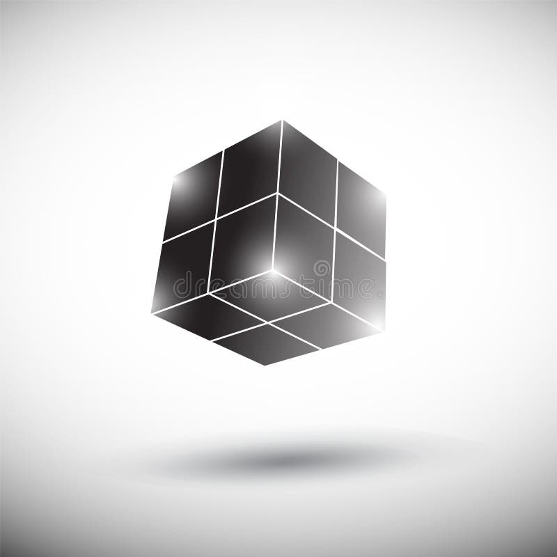 Black cube abstraction stock illustration. Illustration of abstraction ...