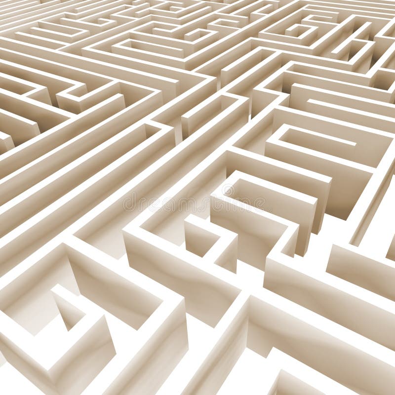 Abstract 3D labyrinth stock illustration. Illustration of entrance ...