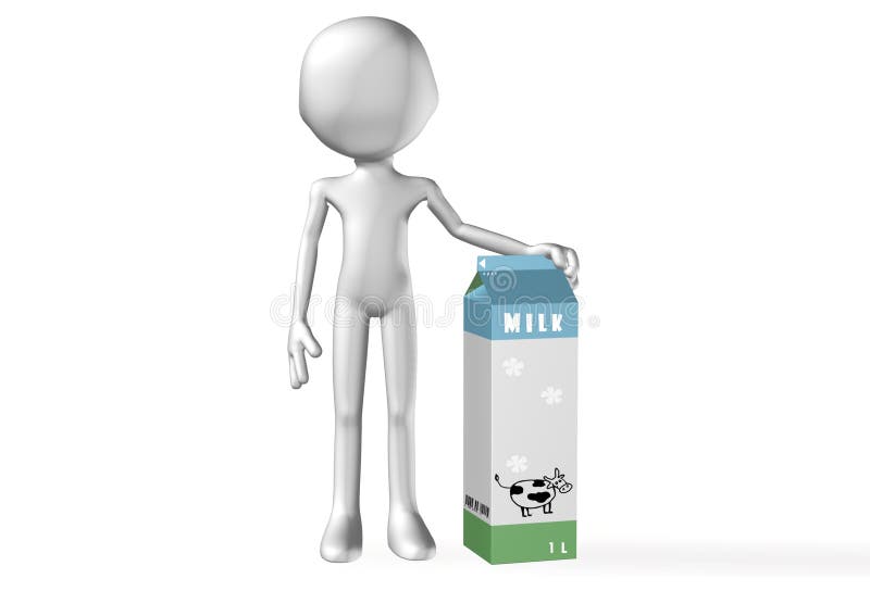3d Man Holding Milk Box Stock Illustrations – 8 3d Man Holding Milk Box ...