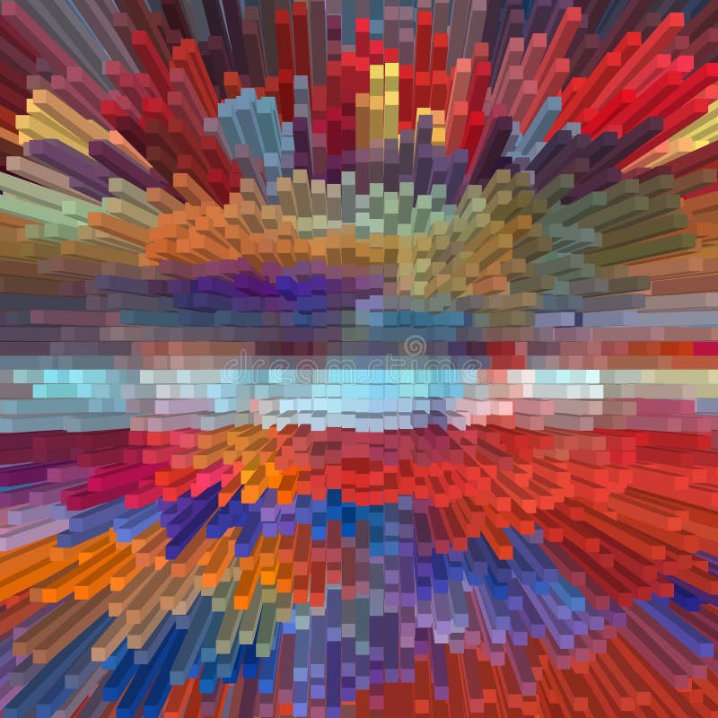 Abstract 3D Pixel Art Isometric Blowing Up Background for Design ...