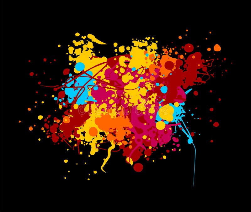 Colorful Splattered Paint stock vector. Illustration of dribble - 9082250