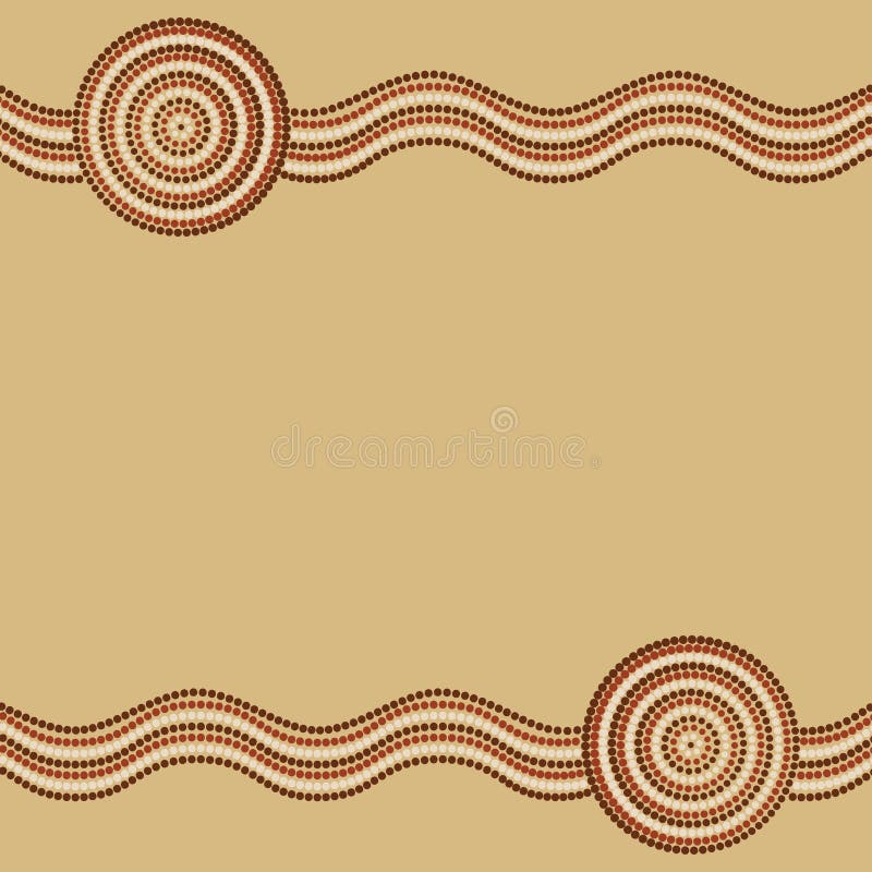 Australian Aboriginal Seamless Vector Pattern with Dotted Circles Stock ...