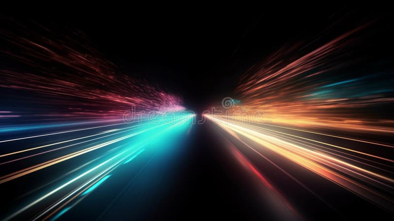 Abstract Acceleration Speed Motion on Night Road Stock Illustration ...