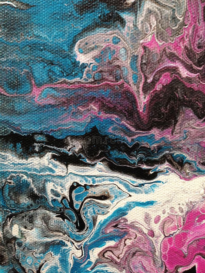 Abstract Acrylic Flat Painting with Cell Stock Illustration ...