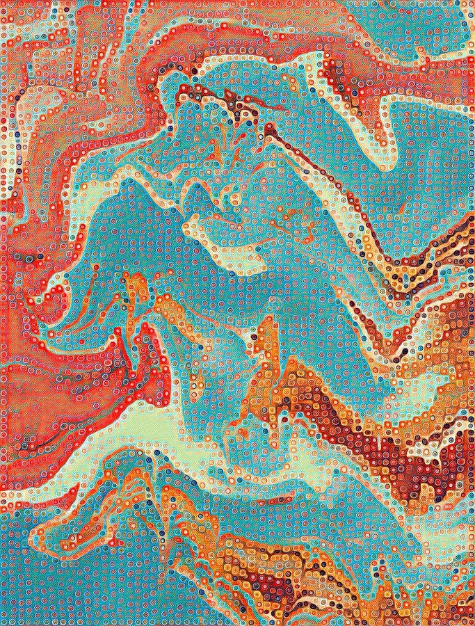 Abstract Acrylic Flat Painting with Cell Stock Illustration ...