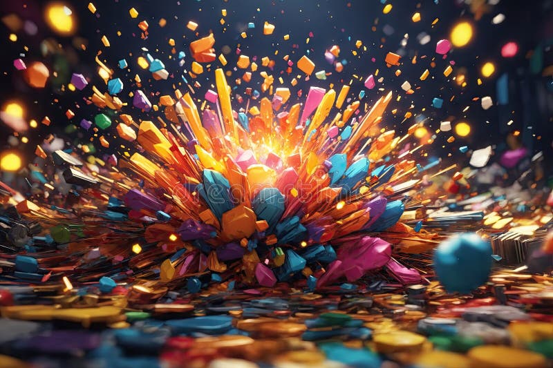 Abstract Acrylic Hand Painted Explosive Background. Stock Illustration ...