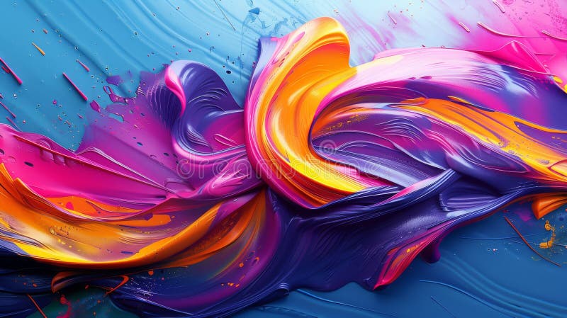 Abstract Acrylic Paint Flow in Vibrant Colors Creates a Modern, Bright ...