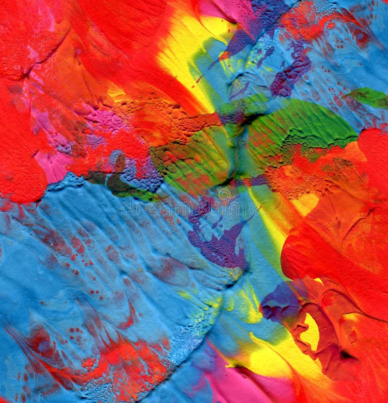 Colorful Abstract Acrylic Painting Stock Photo - Image of green, flow ...