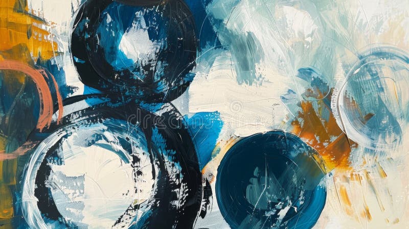 Abstract Acrylic Painting with Circular Patterns Stock Photo - Image of ...