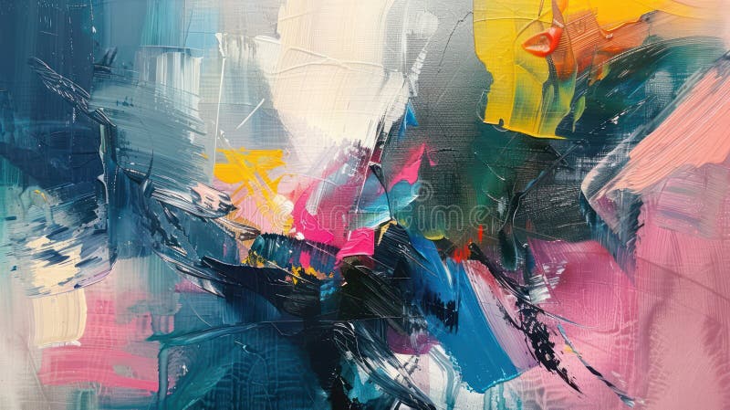 Abstract Acrylic Painting Created with Generative AI. Lots of Different ...