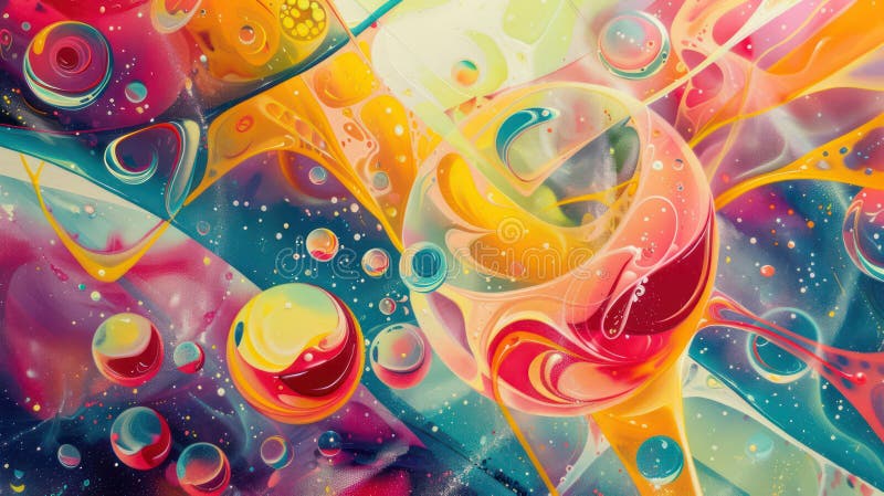 Abstract Acrylic Painting Created with Generative AI. Lots of Different ...