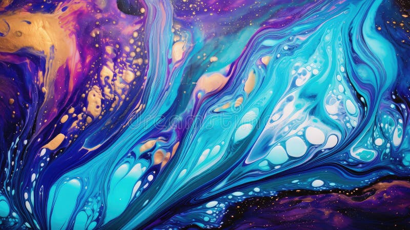 Abstract acrylic pouring stock illustration. Illustration of canvas ...