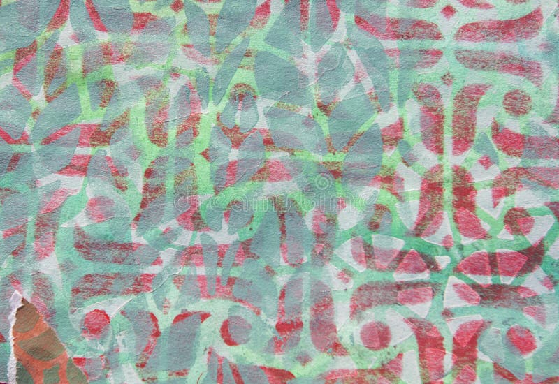 Abstract Acrylic Texture with Stencil Elements Stock Illustration ...