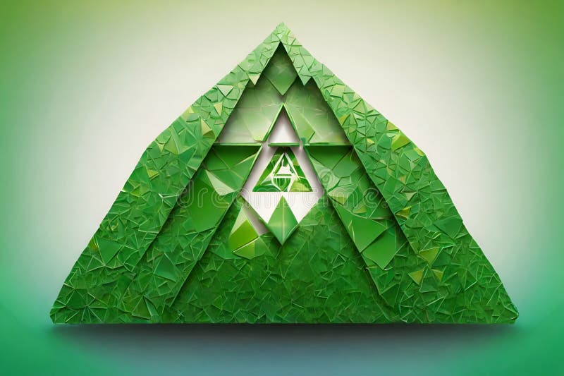Abstract Adopt Green Emblem with Triangle Mosaic Background Stock ...