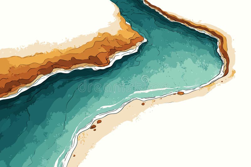 Abstract Aerial Composition of Coastline and Waves St Paradise Isolated ...