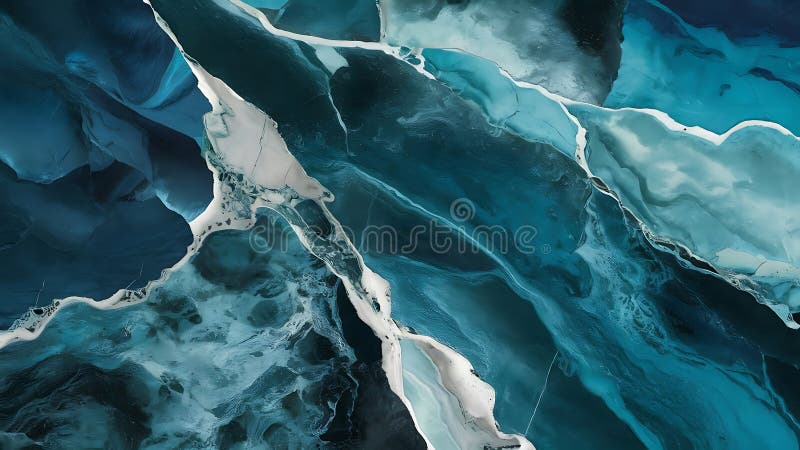 Abstract Aerial View of Blue Glacial Ice Patterns Stock Illustration ...