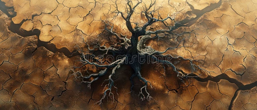 Abstract Aerial View of Tree Branches and Roots Stock Image - Image of ...