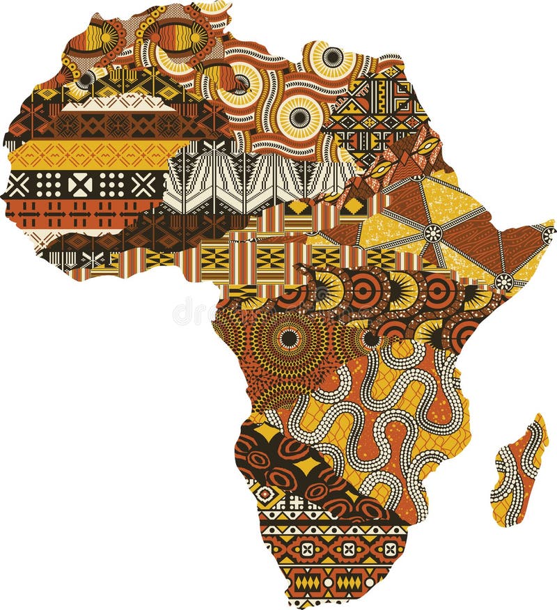 Abstract Africa Map Fabric Patchwork Stock Vector - Illustration of ...