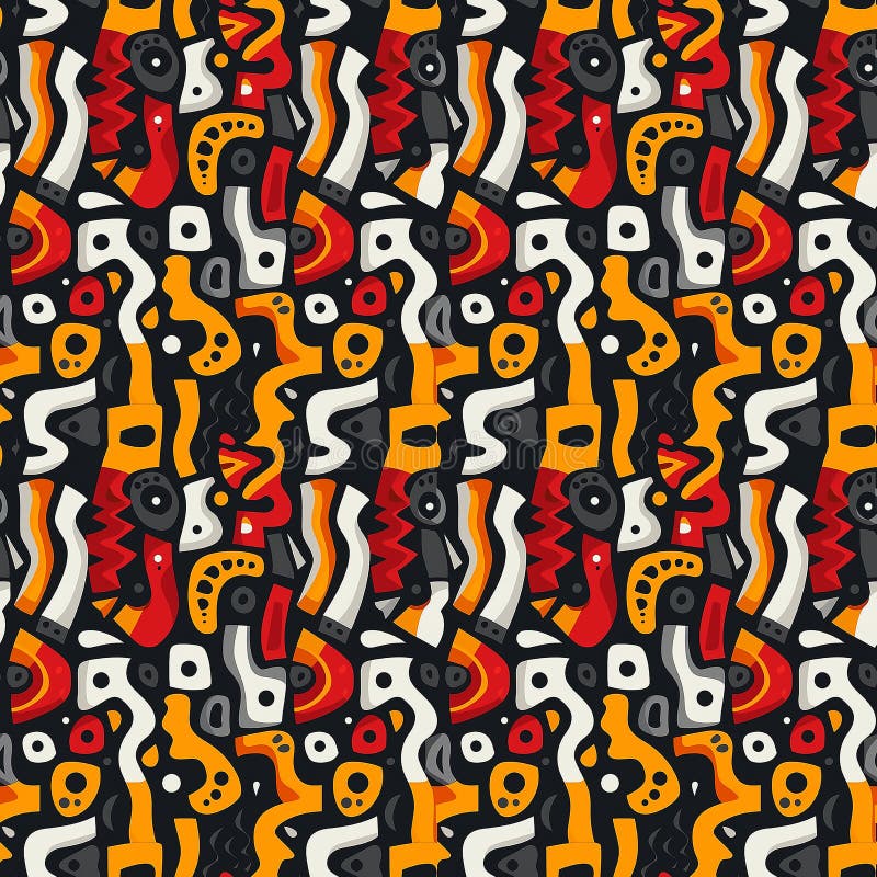 Abstract African Background Seamless Pattern Stock Illustration ...