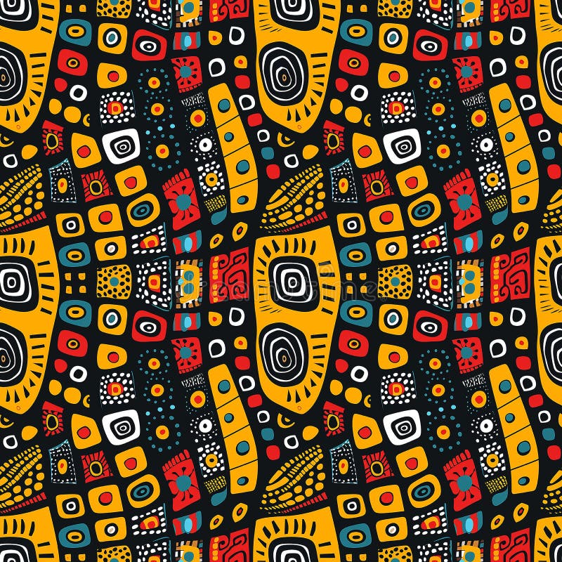 Abstract African Background Seamless Pattern Stock Image - Image of ...