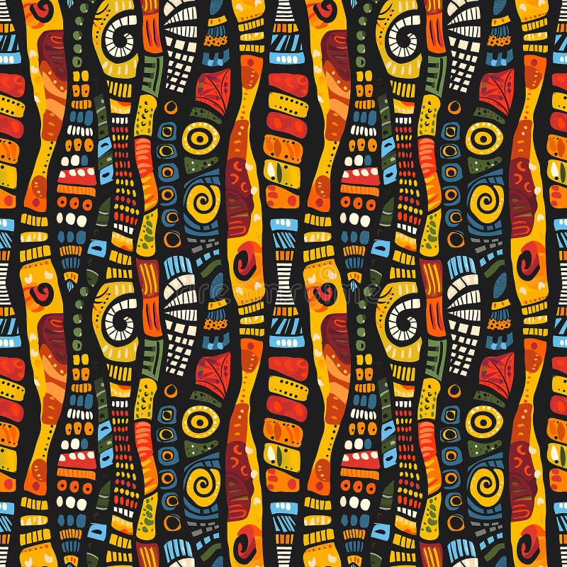 Abstract African Background Seamless Pattern Stock Image - Image of ...