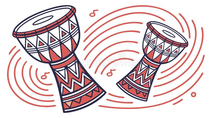 Abstract African Djembe Drums and Rhythm, Vector Design Generative AI ...