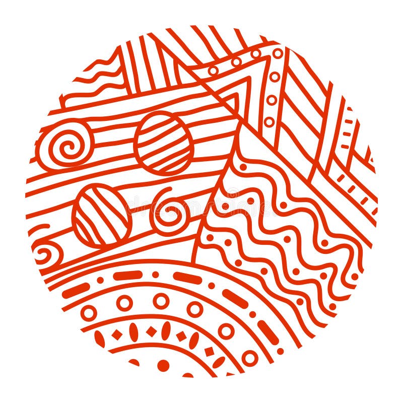 Abstract African Motive Patern in Round Shape Stock Illustration ...