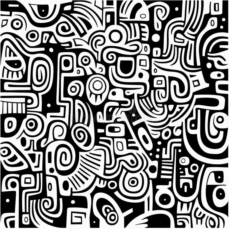 Abstract Afro-colombian Art: Expressive Faces and Cellular Formations ...