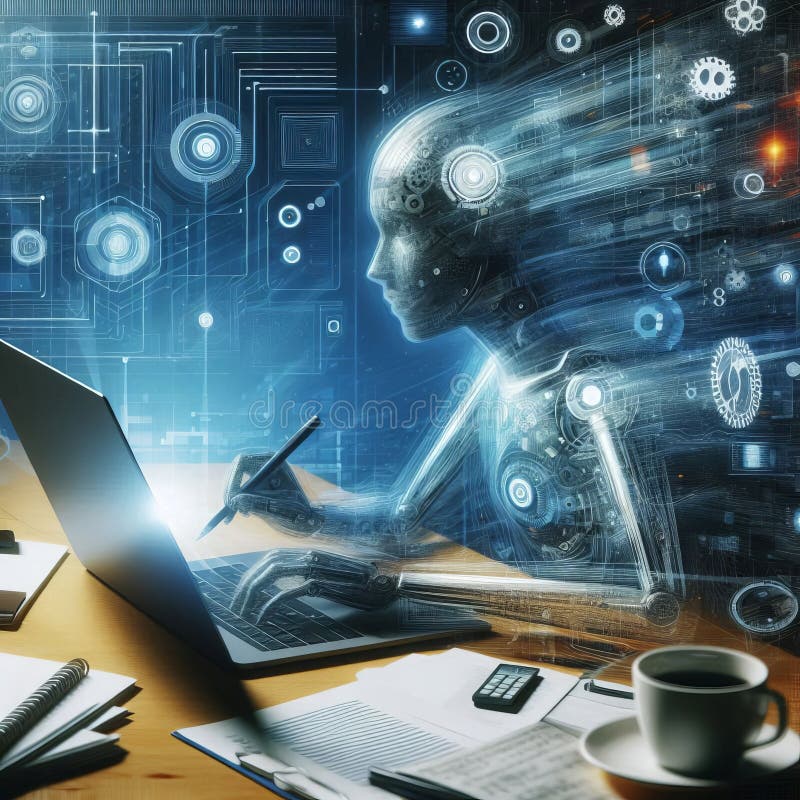 Abstract AI Accelerating Workflow for Office Workers - Futuristic ... Abstract AI Accelerating Workflow for Office Workers - Futuristic ...