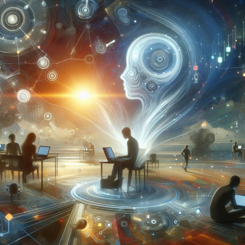 Abstract AI Accelerating Workflow for Office Workers - Futuristic ... Abstract AI Accelerating Workflow for Office Workers - Futuristic ...