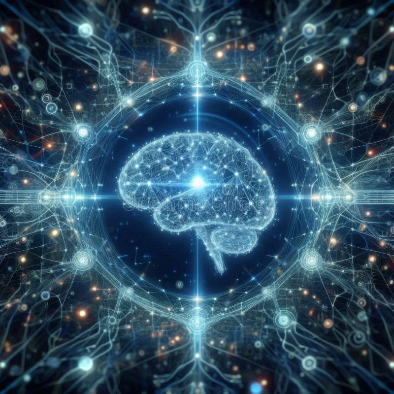 Abstract AI Accelerating Workflow for Office Workers - Futuristic ...