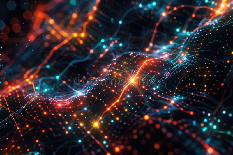 Abstract AI Algorithm Background with Futuristic Neural Networks and ... Abstract AI Algorithm Background with Futuristic Neural Networks and ...