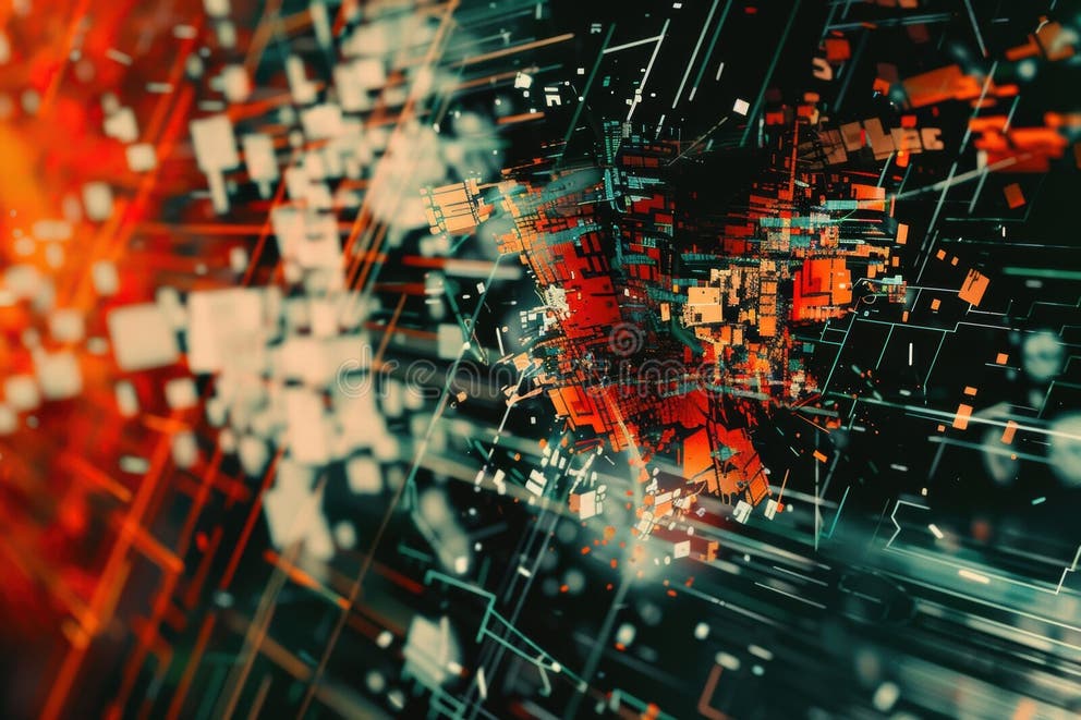 Abstract AI Algorithm Background with Neural Networks, Data, and ...