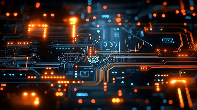 Abstract AI Algorithm Circuit Design Background Stock Illustration ...