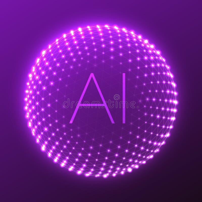 Abstract AI. Artificial Intelligence 3D Sphere Vector Illustration ...