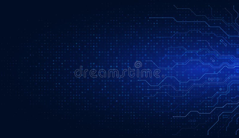 Abstract AI Circuit Board Background with Connected Blue Lines ...