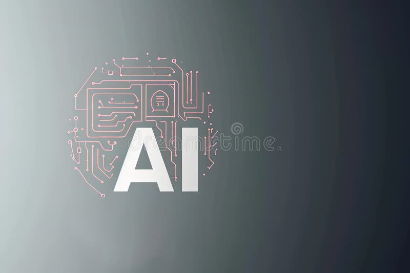 Abstract AI Concept with Circuit Pattern Over a Gradient Background ...