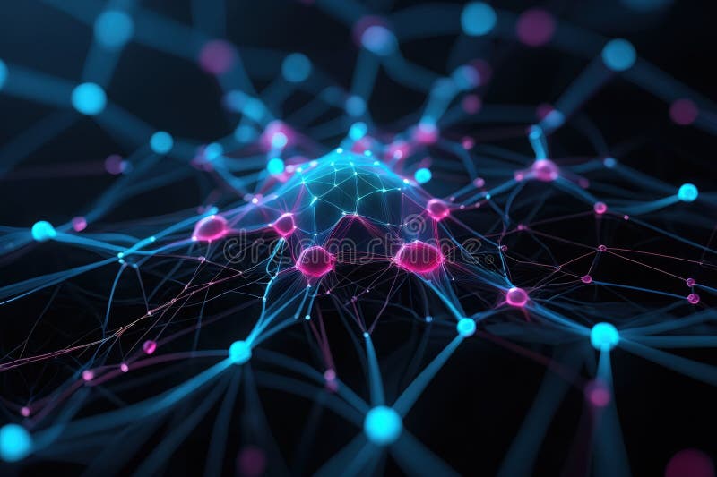 Abstract AI Data Visualization with Neural Networks Stock Illustration - Illustration of ...