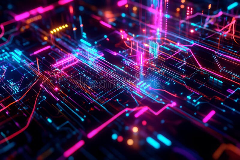 Abstract Ai Driven Visualization Of Deep Learning Algorithms Featuring