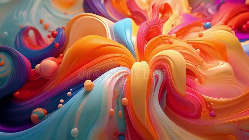 Abstract AI-Generated Background with Colored Liquid Paint ...