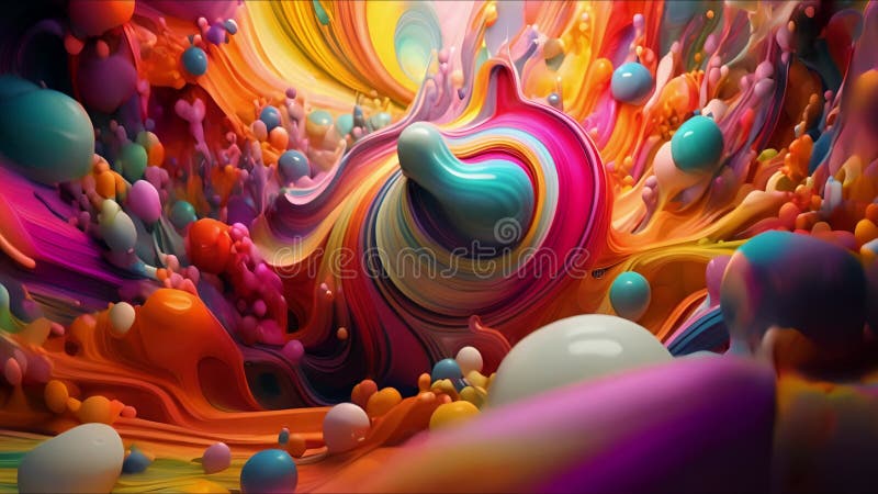 Abstract AI-Generated Background with Colored Liquid Paint ...