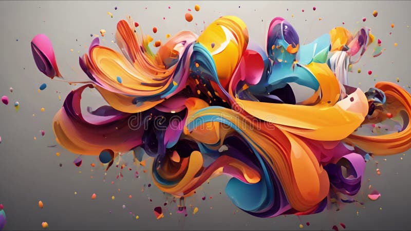 Abstract AI-Generated Background with Colored Liquid Paint ...