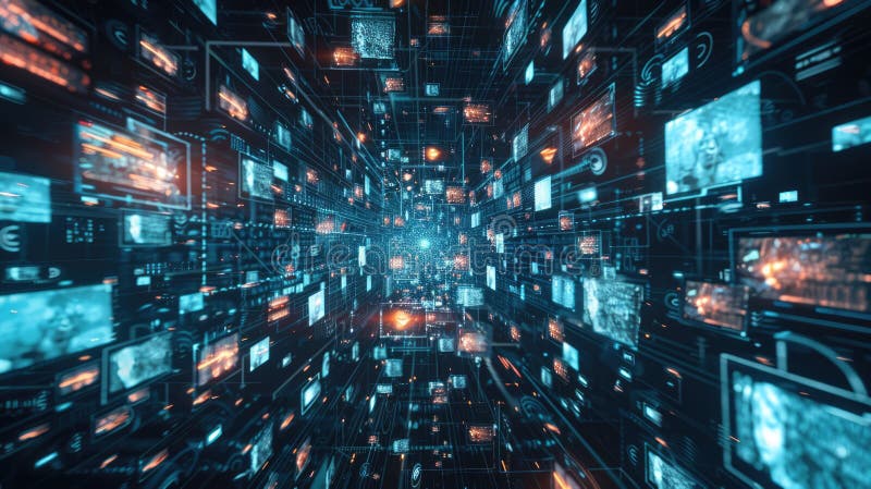 Abstract AI-generated Background with Digital Shapes, Futuristic ...