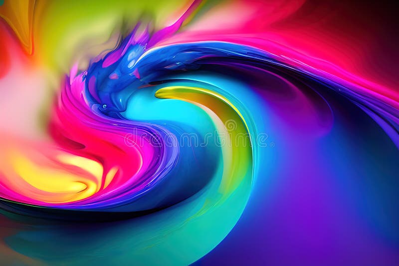 Abstract Ai Generated Background Illustration of a Colored Floating ...