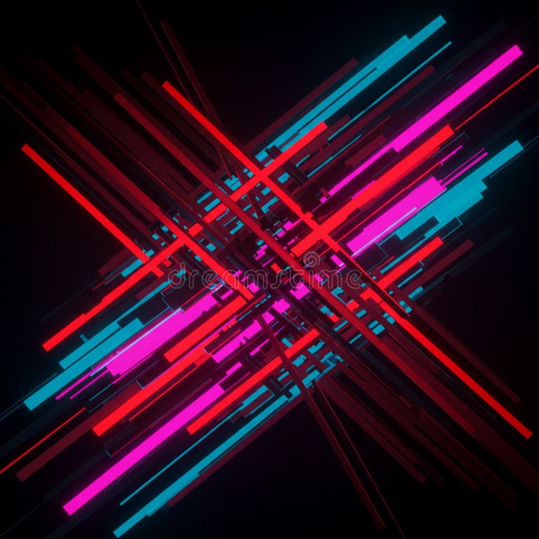 An Abstract, AI-generated Composition Featuring Intersecting ...