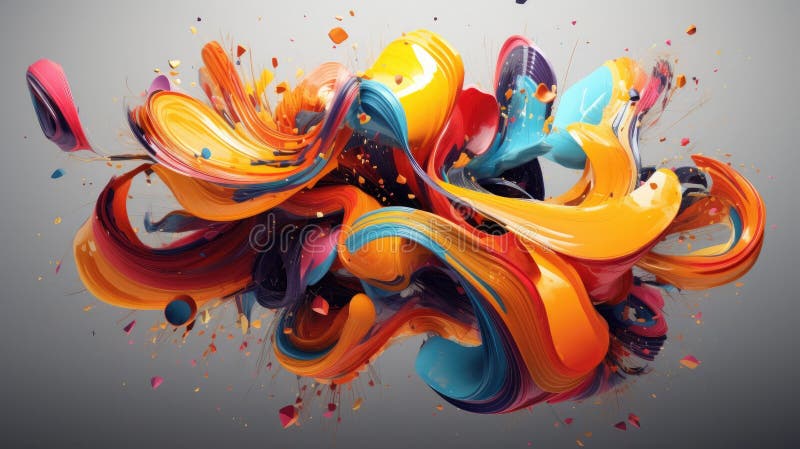 Abstract AI-Generated Background with Colored Liquid Paint ...