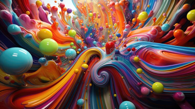 Abstract AI-Generated Background with Colored Liquid Paint ...